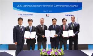 코오롱인더스트리-KT-노키아 웨어러블 패션 IoT 개발협력 MOU